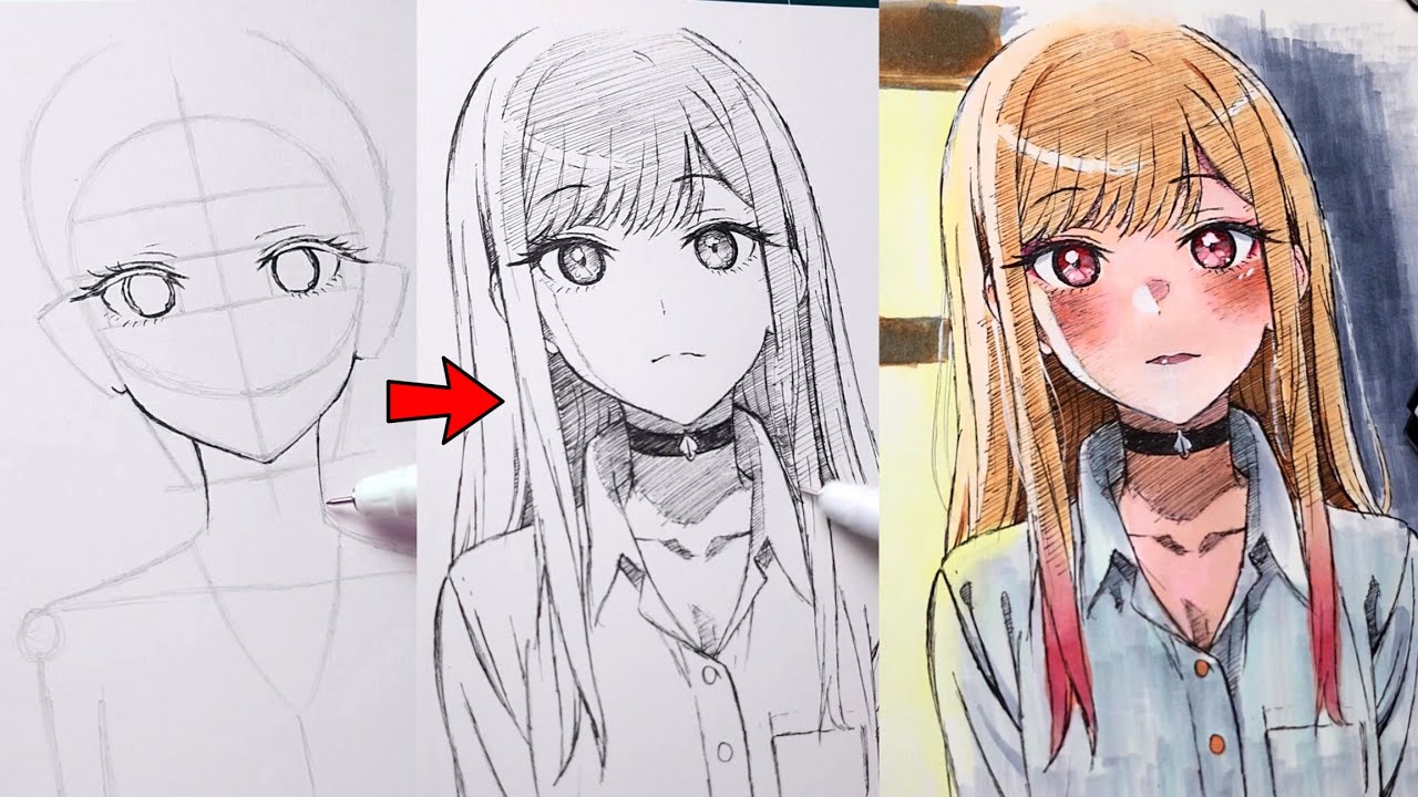 How to draw Marin Kitagawa step by step! | My Dress Up Darling - YouTube