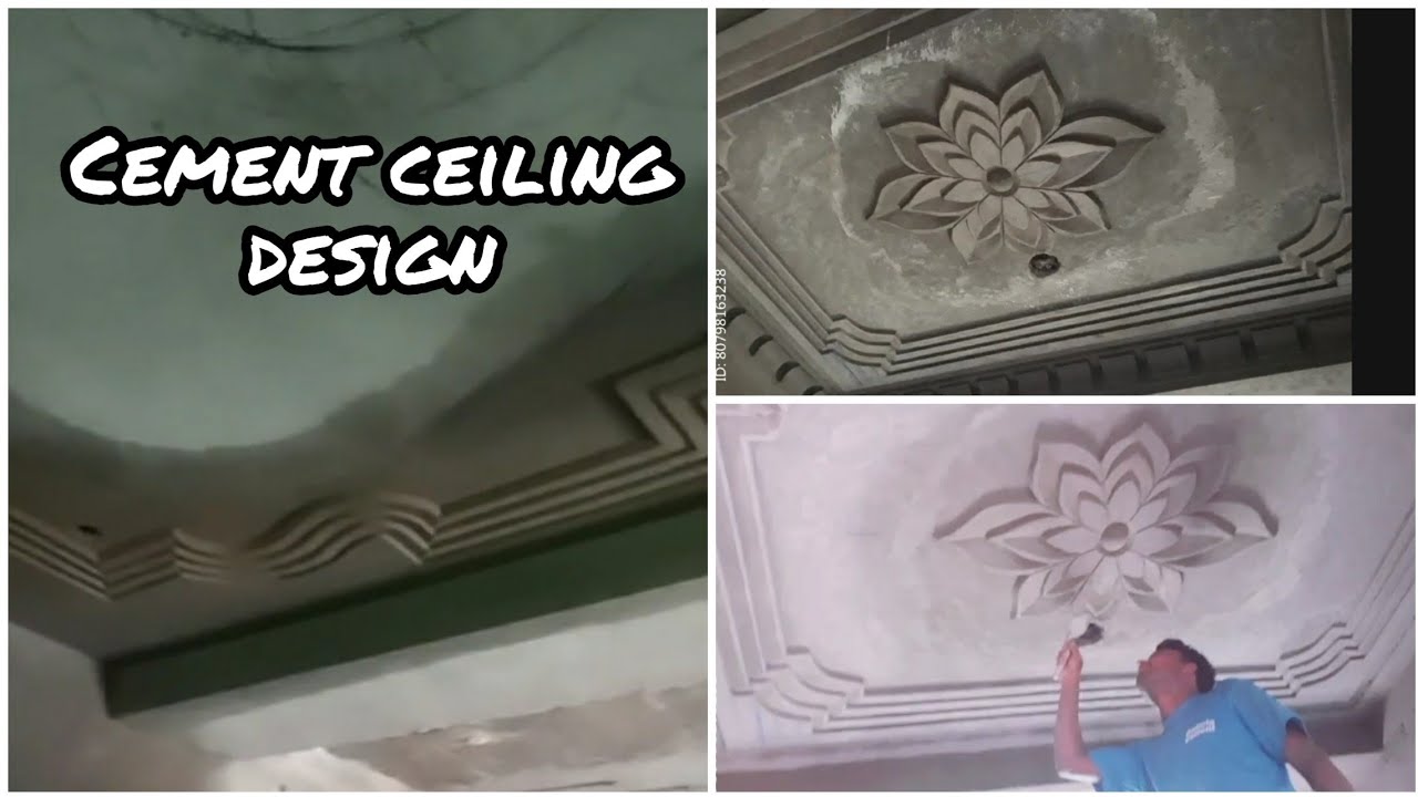 How to make cement ceiling design | side box or center flower design ...