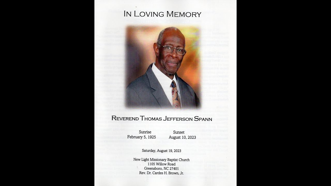 Rev. Thomas Jefferson Spann - YouTube