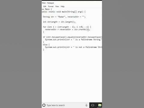 How to check whether the string is palindrome or not - YouTube