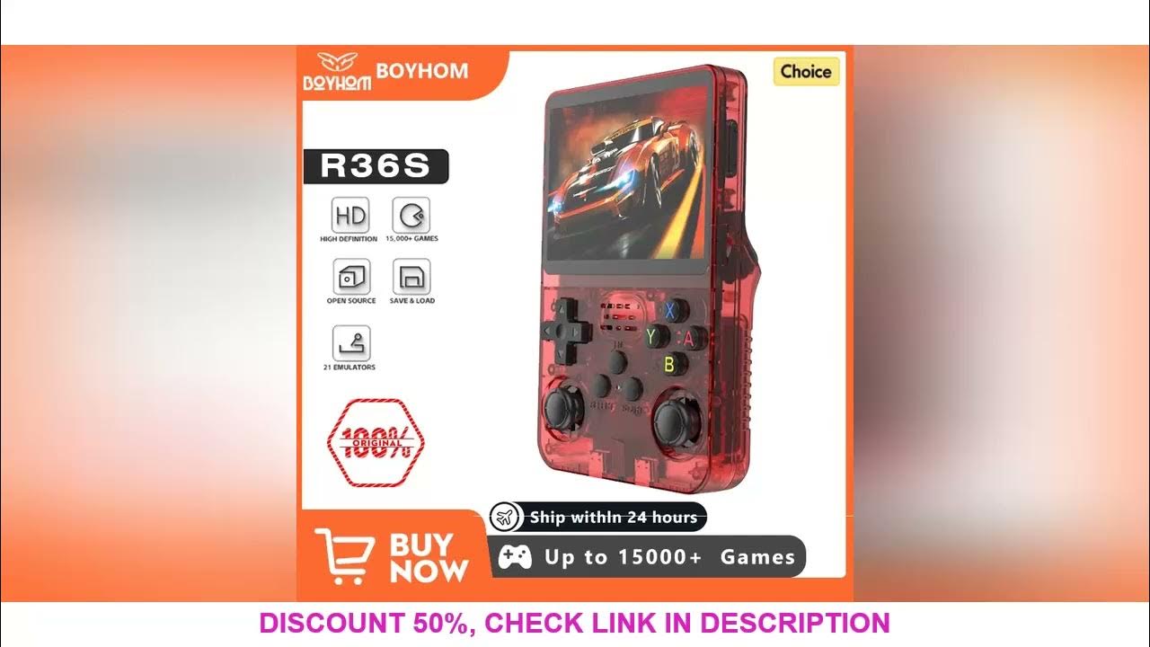 BOYHOM NEW R36S Retro Video Game Console Linux System 3.5 Inch IPS Screen Portable Pocket Player ...