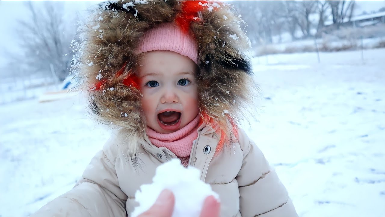 Baby Aubrey Walks in a Cold Winter Blizzard but Warms Our Hearts w/ the ...