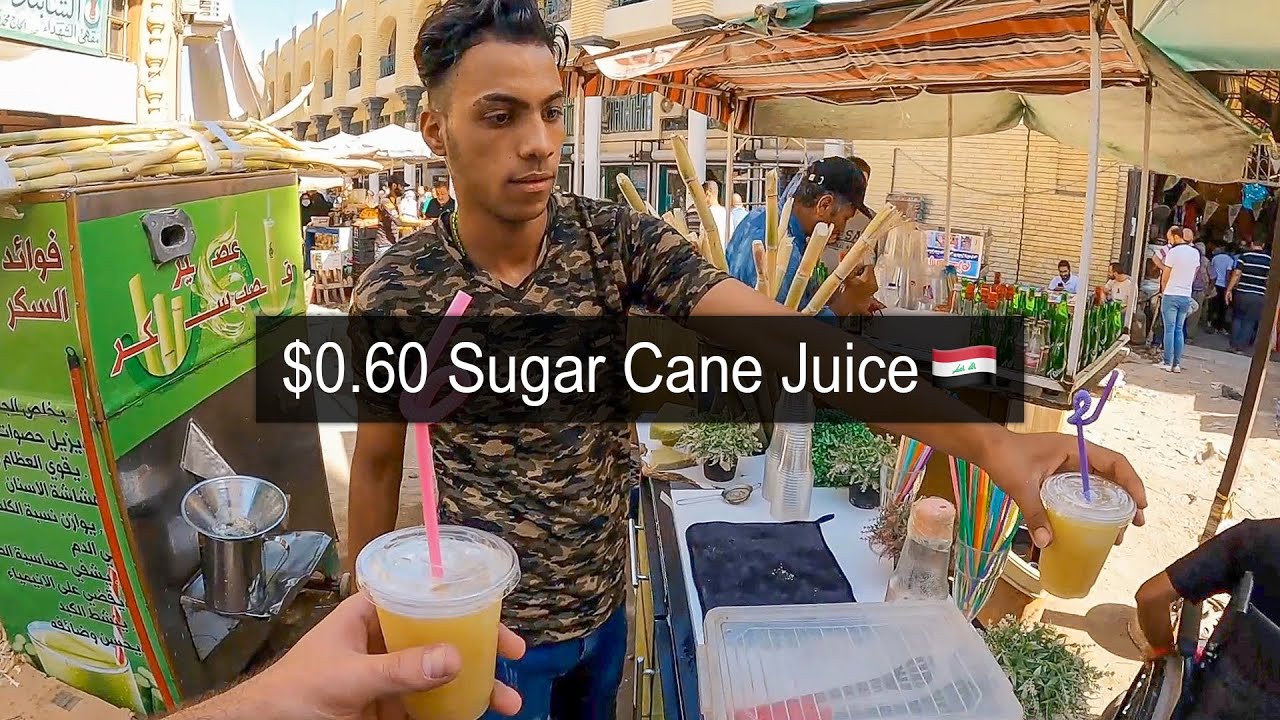 $0.60 Sugarcane Juice in Iraq 🇮🇶 - YouTube