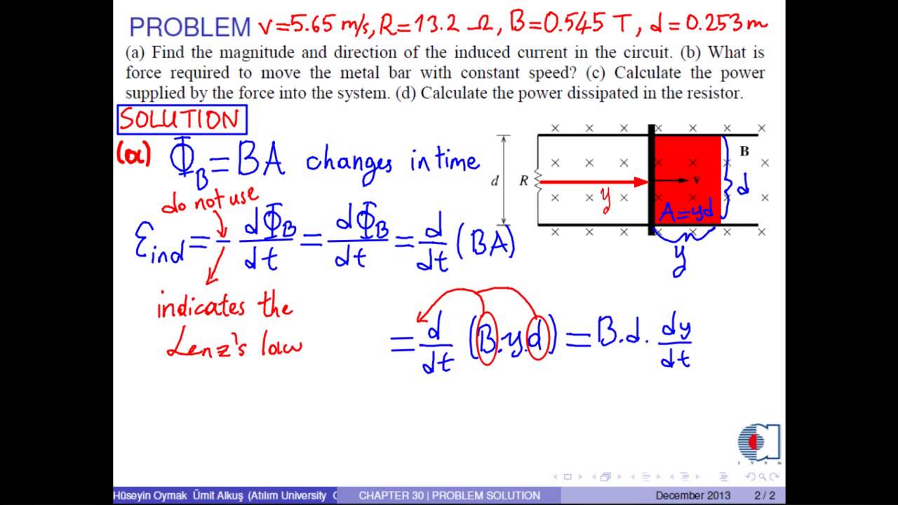 chapter 30 - problem 02 - motional emf - a thorough analysis - YouTube