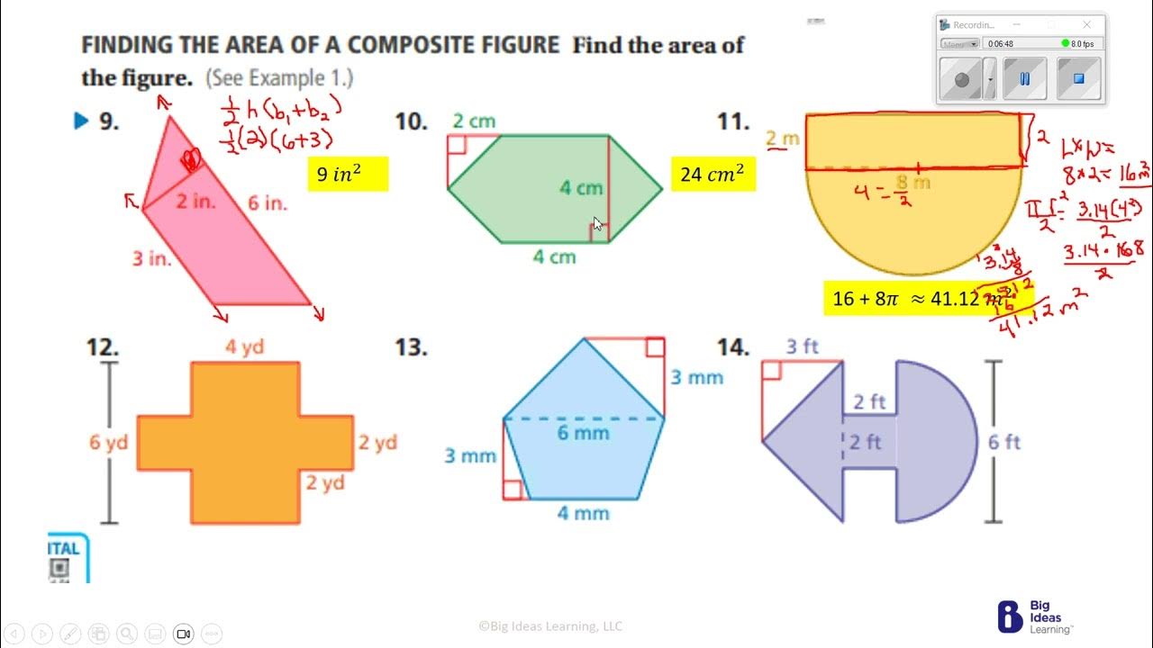 home work video for lesson 8 5 Perimeters and Areas of Composite ...