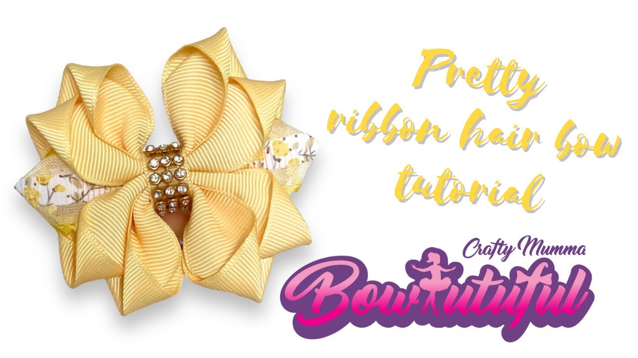Handmade ribbon hair bow tutorial using 1” wide ribbon / how to make ...