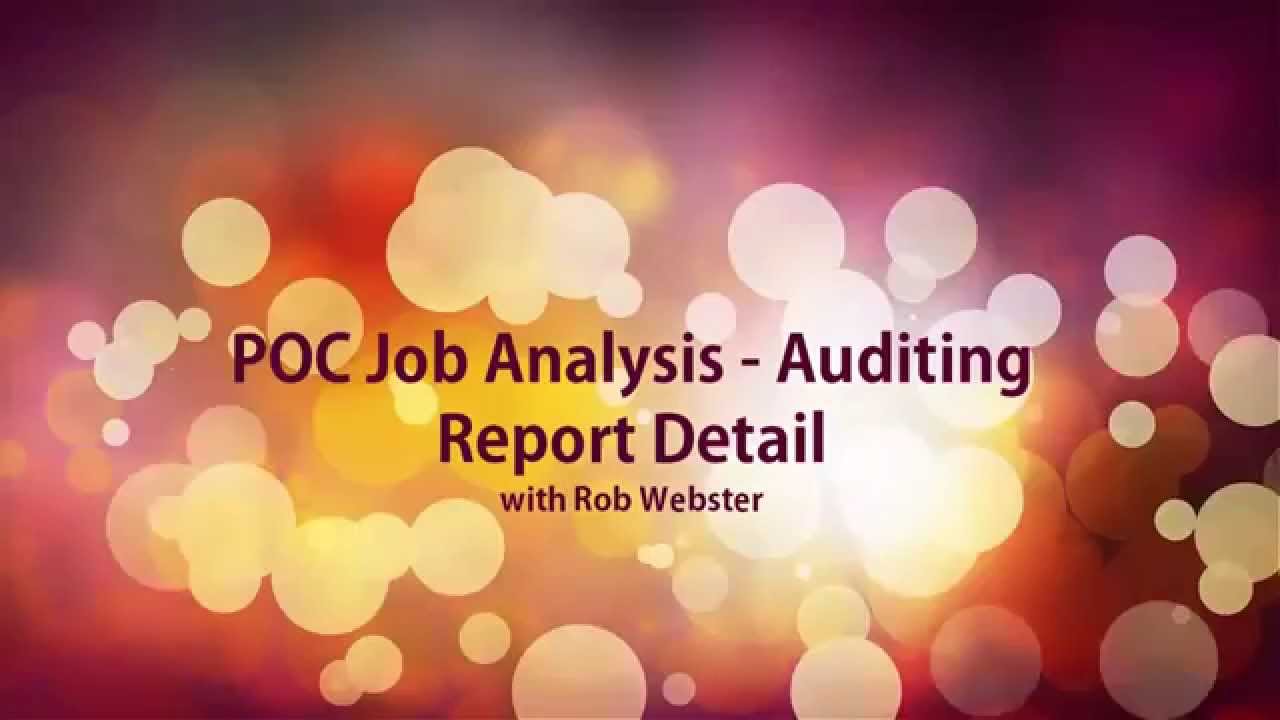 Auditing the POC Job Report - YouTube