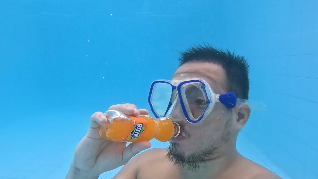 drink and burp Royal Tru-Orange underwater - YouTube