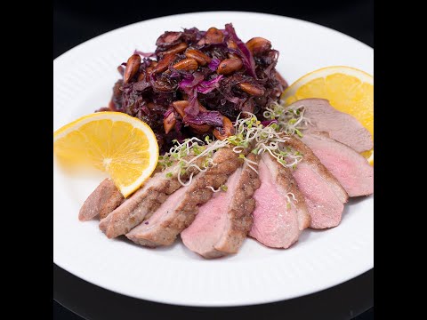 Fried Duck Breast with Sweet Braised Cabbage