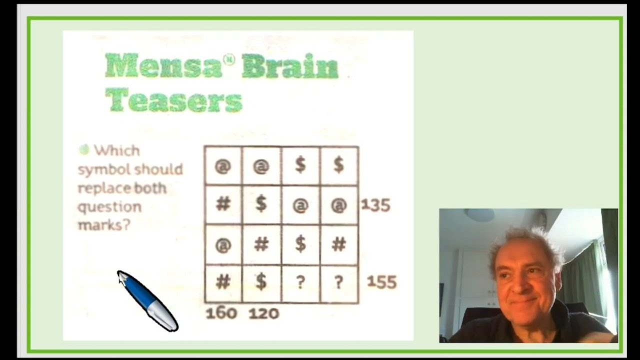 "WHICH SYMBOL?" MENSA BRAINTEASER PUZZLE. LOGIC AND INTUITION VERSION ...
