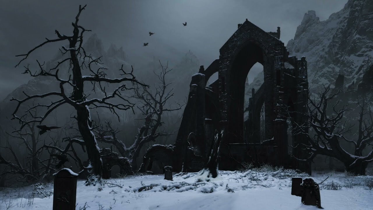 The Frozen Ruins - Howling Blizzard Wind & Snow Sounds | Dark Winter ...