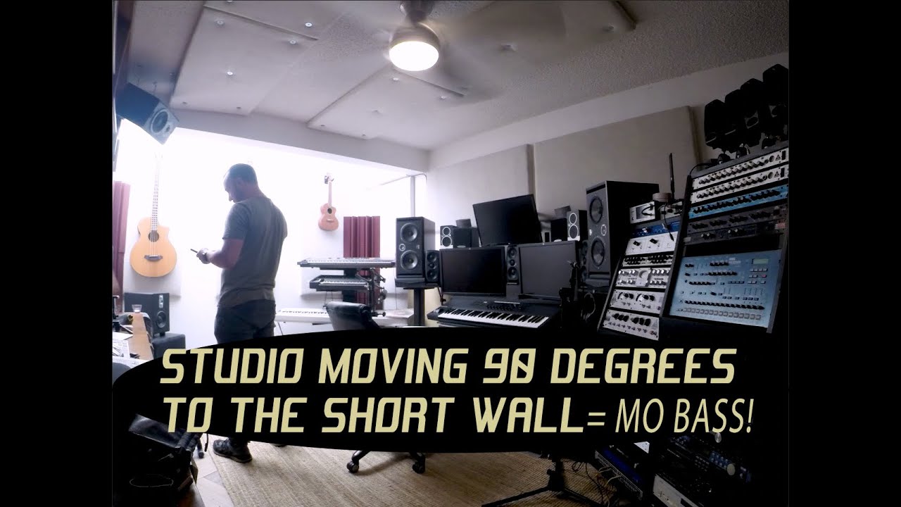 Moved my studio 90 Degrees to the short wall for Better Bass! - YouTube