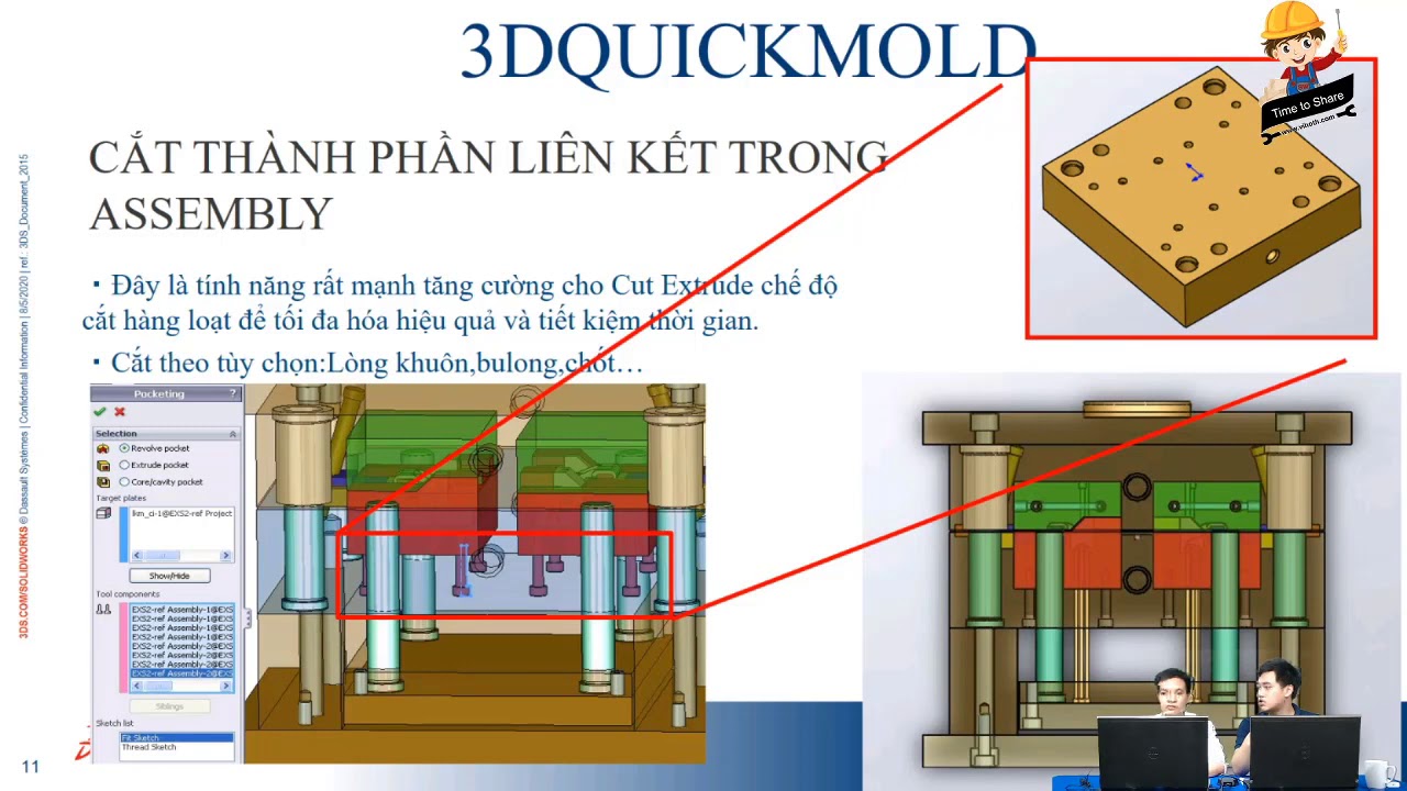 No 107: HƯỚNG DẪN THIẾT KẾ KHUÔN VỚI 3D QUICK MOLD - YouTube