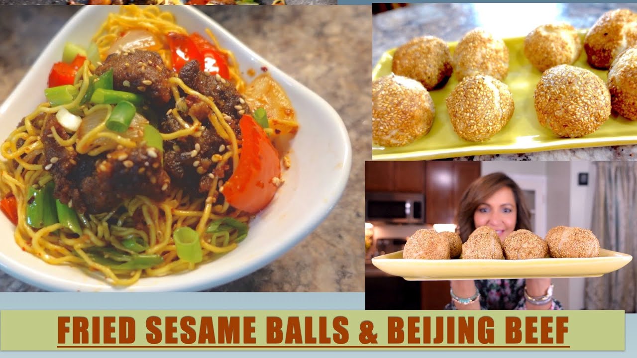 #chinese Fried Sesame Balls & Beijing Beef - YouTube