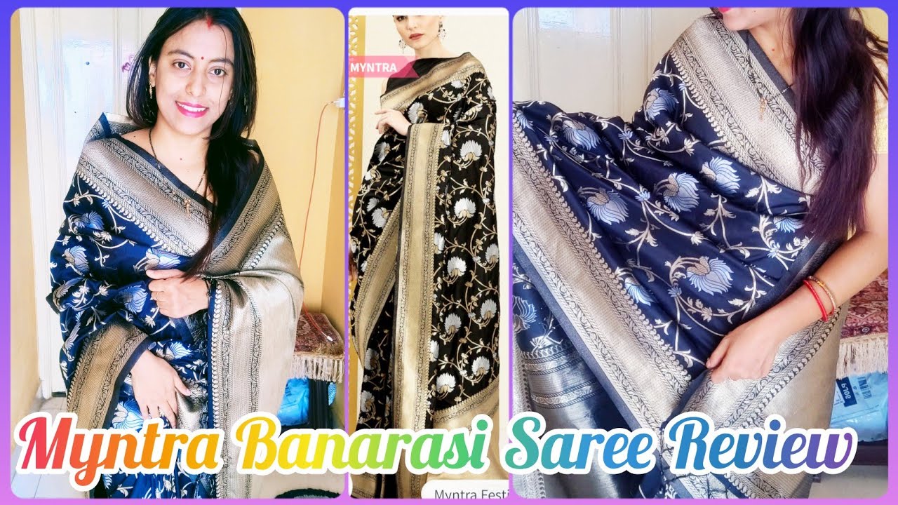 Myntra Banarasi Saree Review | Myntra Saree Haul | Wedding Reception ...