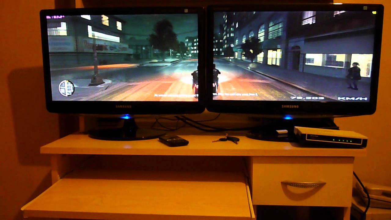 HD 6850 2 Monitor Eyefinity GTA 4 Lost and Damned - YouTube