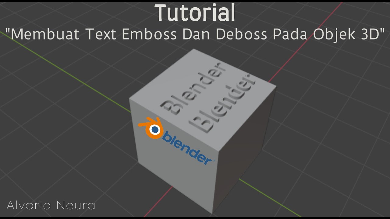 Cara Membuat Text Emboss Dan Deboss Pada Objek 3D Blender - YouTube
