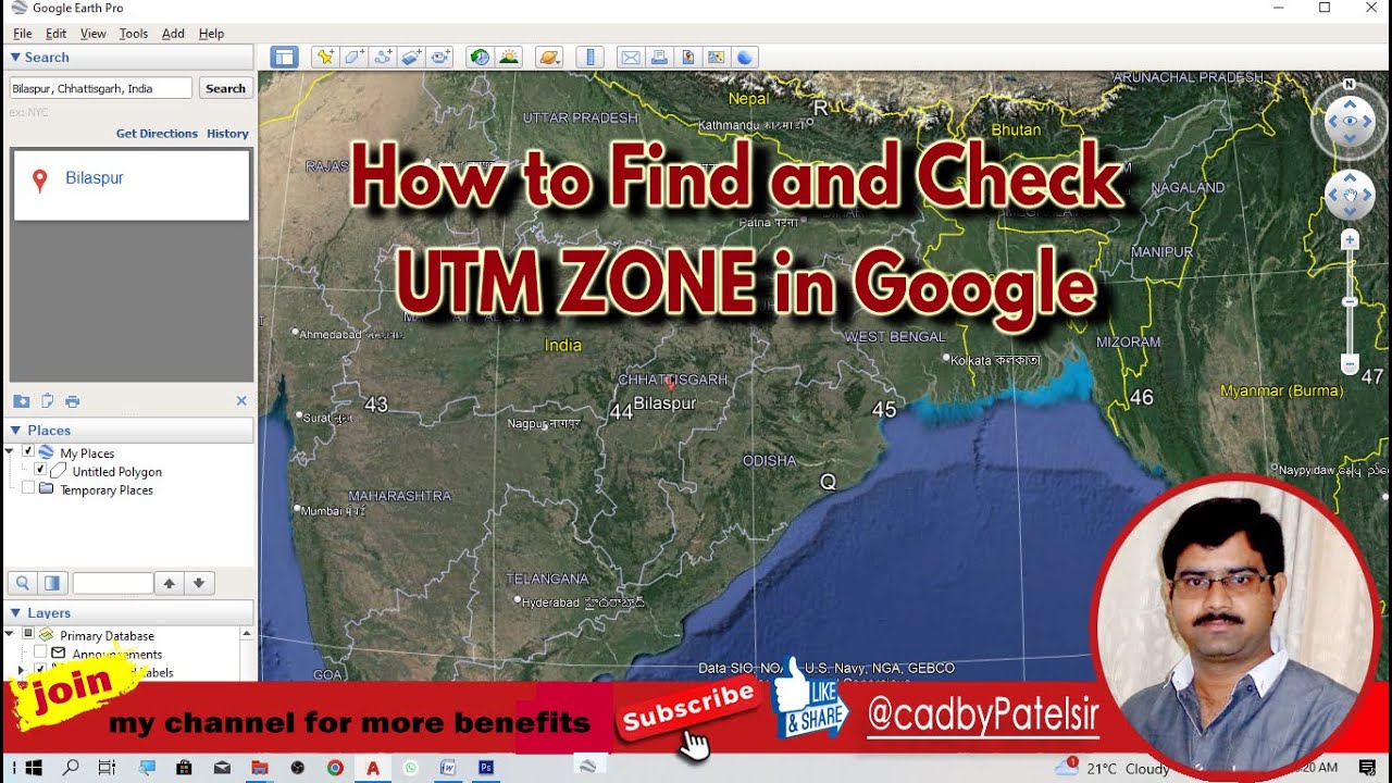 QUTM Zone calculation || How to Find and Check UTM ZONE in Google ...