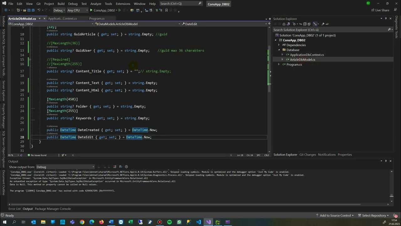 Solved Exception Unhandeled Systemdatasqltypessqlnullvaluesexception Data Is Null Youtube