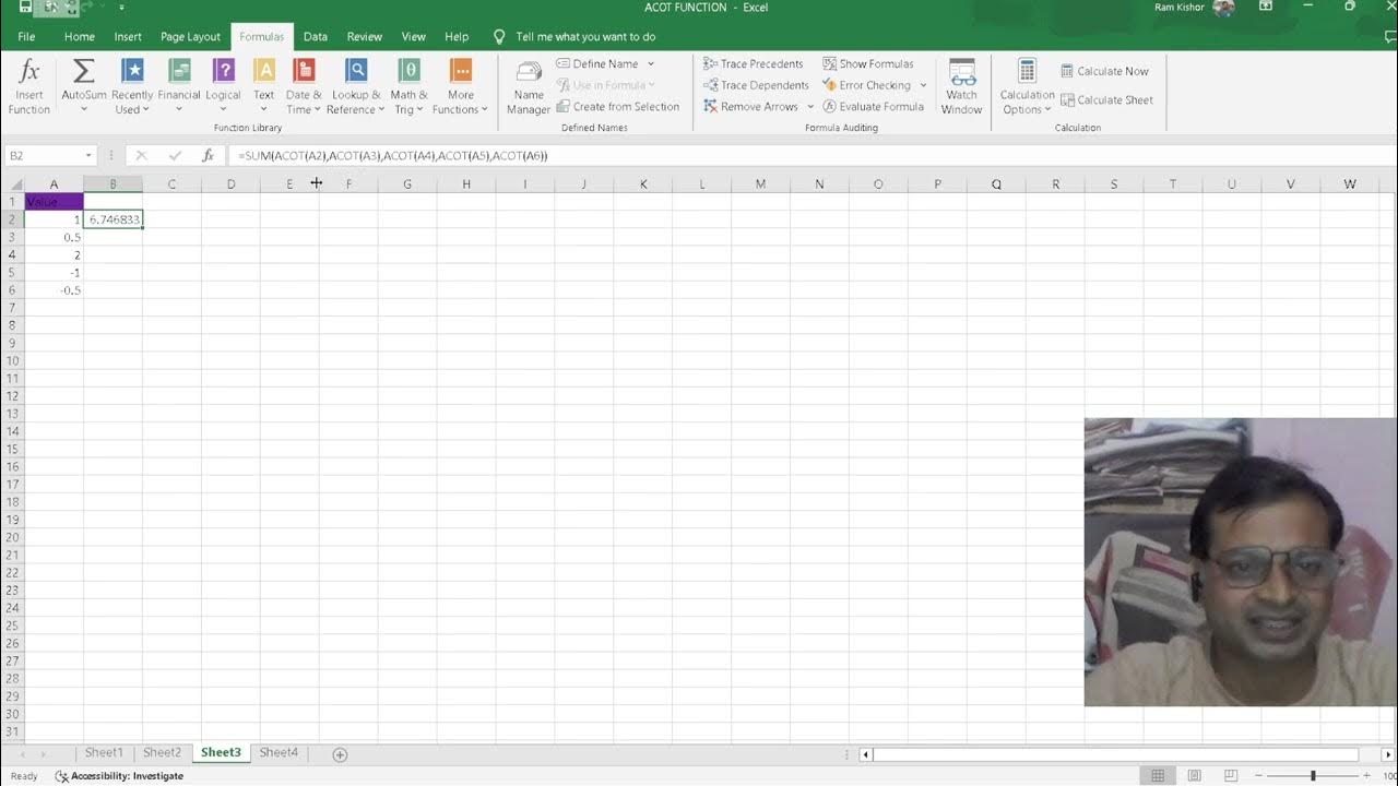 ACOT with SUM! IF Function in Advance Excel in Hindi @apnadigitaladvancecomputeretah - YouTube