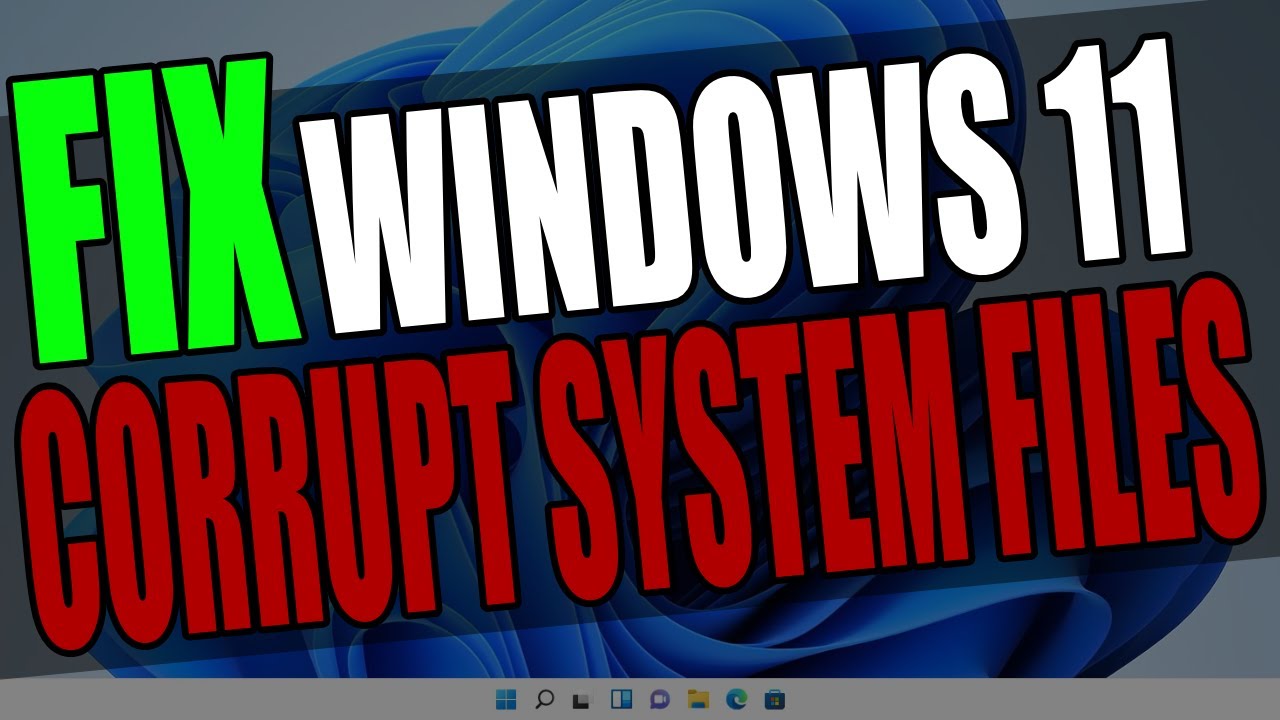 Windows 11 FIX Damaged Or Missing System Files - YouTube