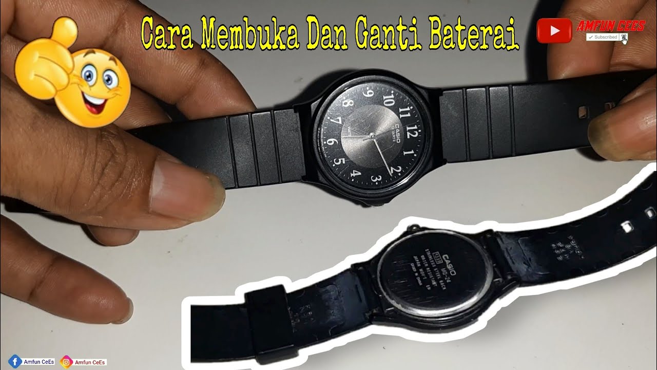 Cara melepas dan mengganti BATERAI JAM TANGAN CASIO MQ 24 - YouTube