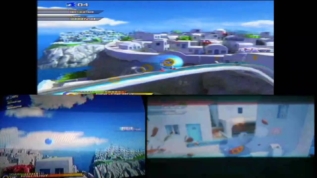 Sonic Unleashed ~ Online Splitscreen Race - YouTube