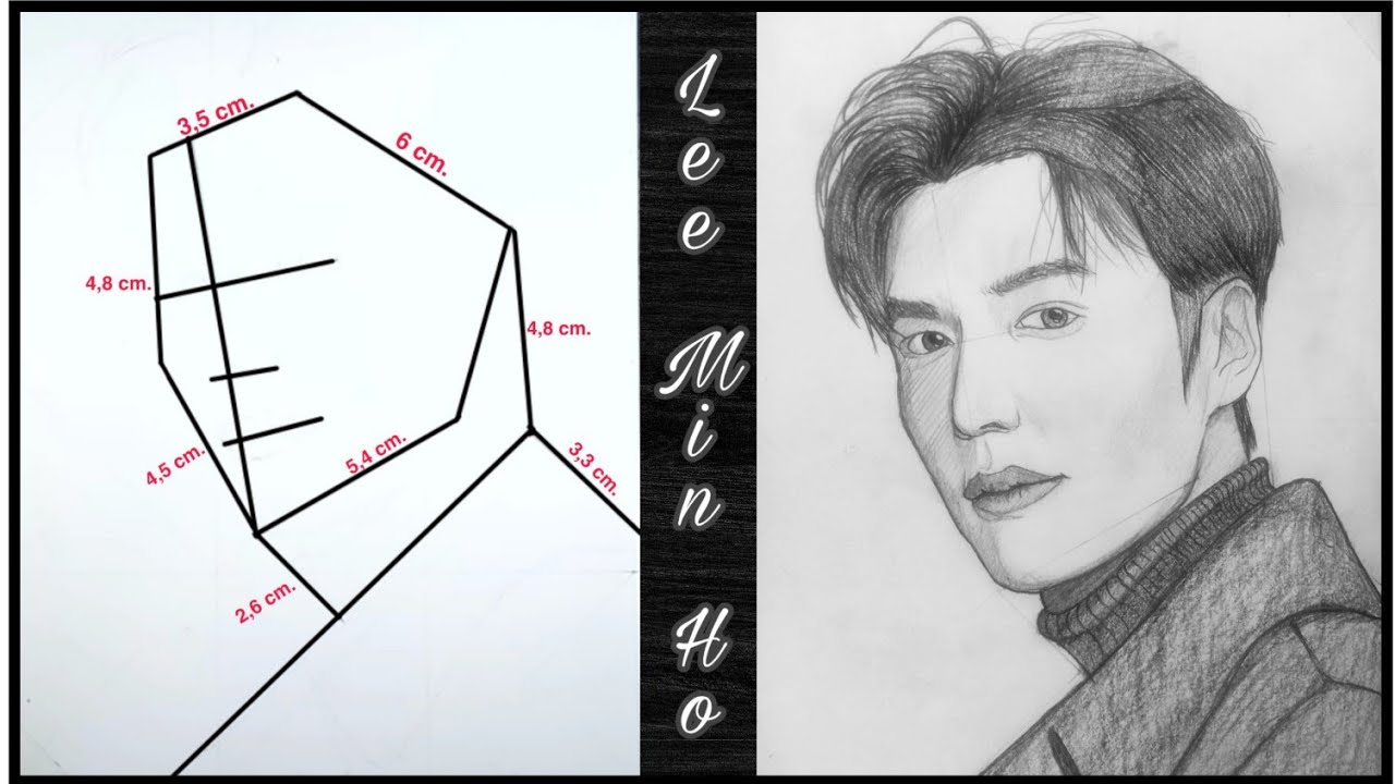 Lee Min Ho Drawing Step By Step - Black Sketch Gallery - YouTube