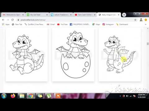 Baby Dragon Coloring Pack with Dot-to-Dot - YouTube