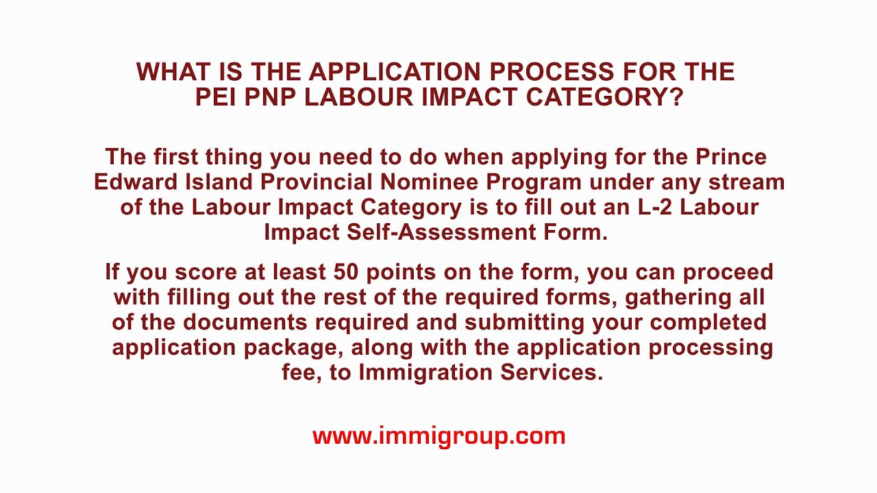 What is the application process for the PEI PNP Labour Impact Category ...