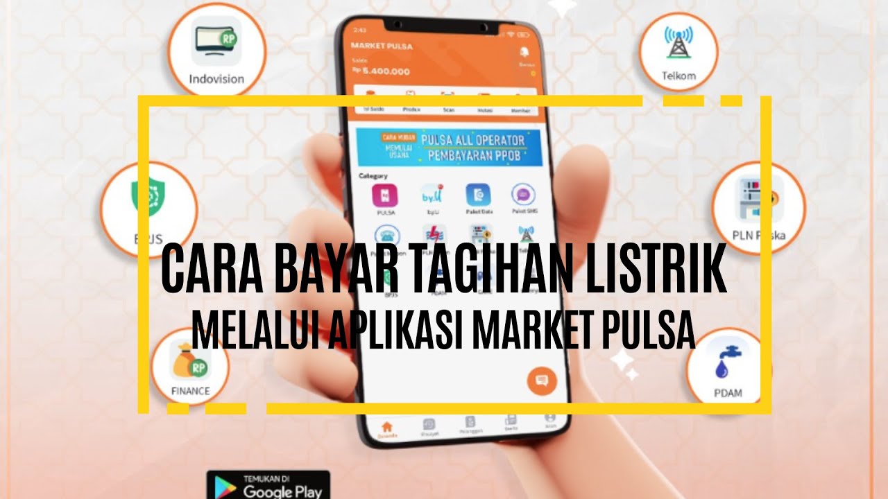 Cara Bayar Tagihan Listrik PLN Melalui Aplikasi Market Pulsa - YouTube