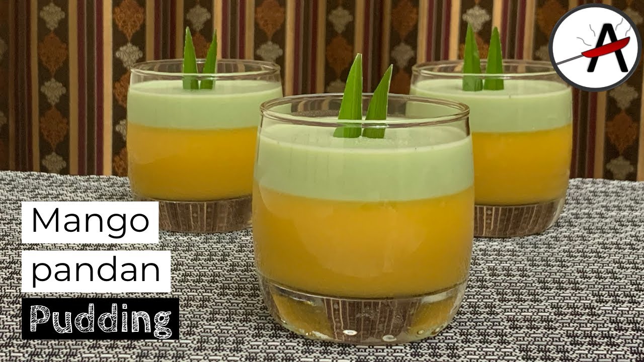 Mango Pandan Pudding with Coconut Milk| Puding Mangga Pandan dengan ...