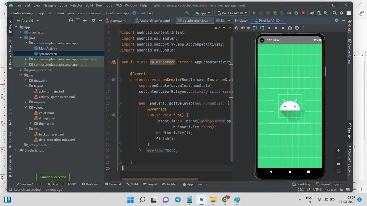 Creating Splash Screen In Android App Youtube
