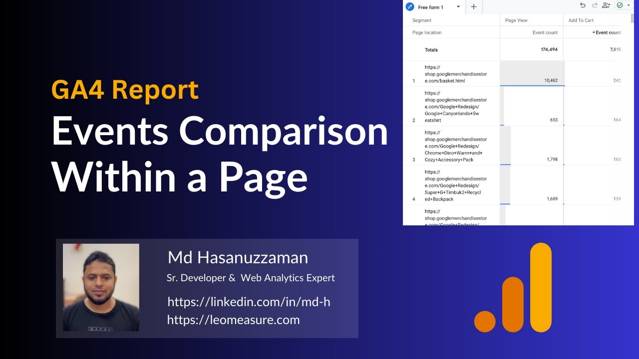 How to Compare Events Within a Page for GA4 report - YouTube