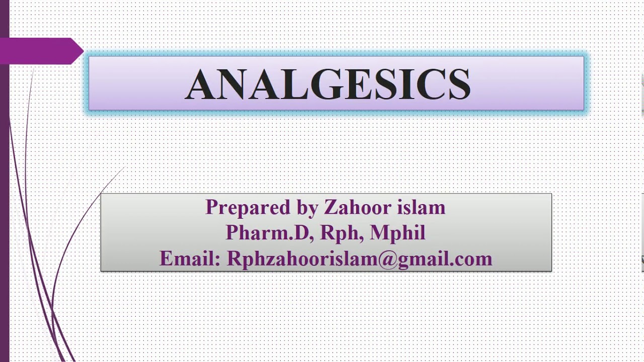 Analgesics drugs clinical Pharmacology & it's classification Part. 01 ...