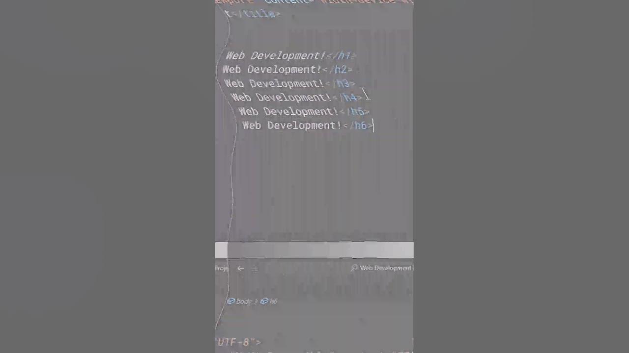 Heading Tags In Html Web Development Shorts🖥️ Programming Webdevelopment Html Youtube