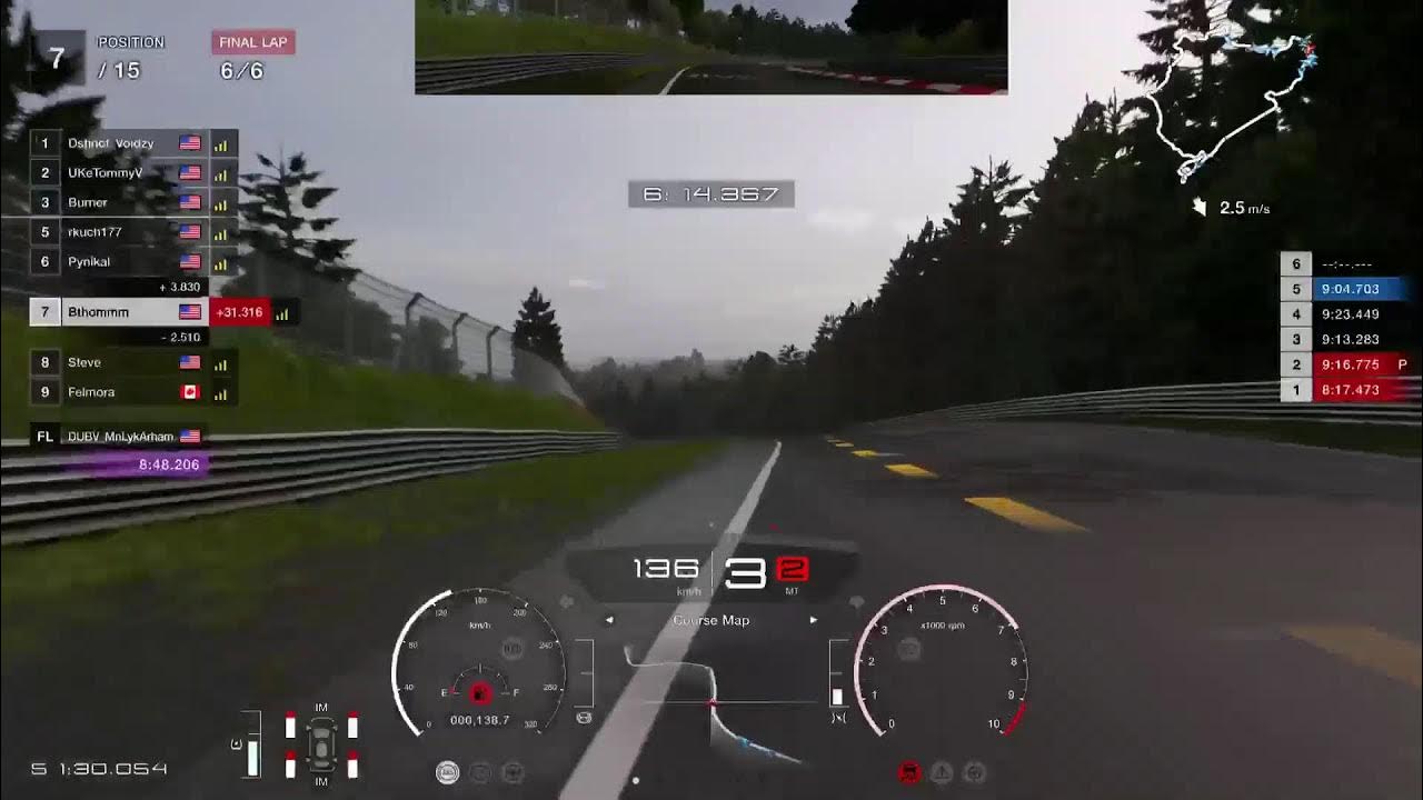 Gran Turismo 7 Online Nordschleife Wet Weather Carnage - YouTube