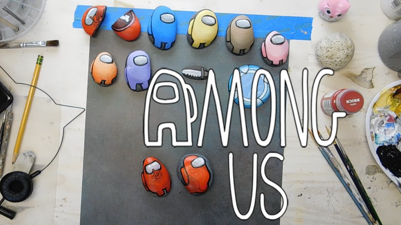 Among Us Painted Rocks #rockpainting #fanart #amongus - YouTube