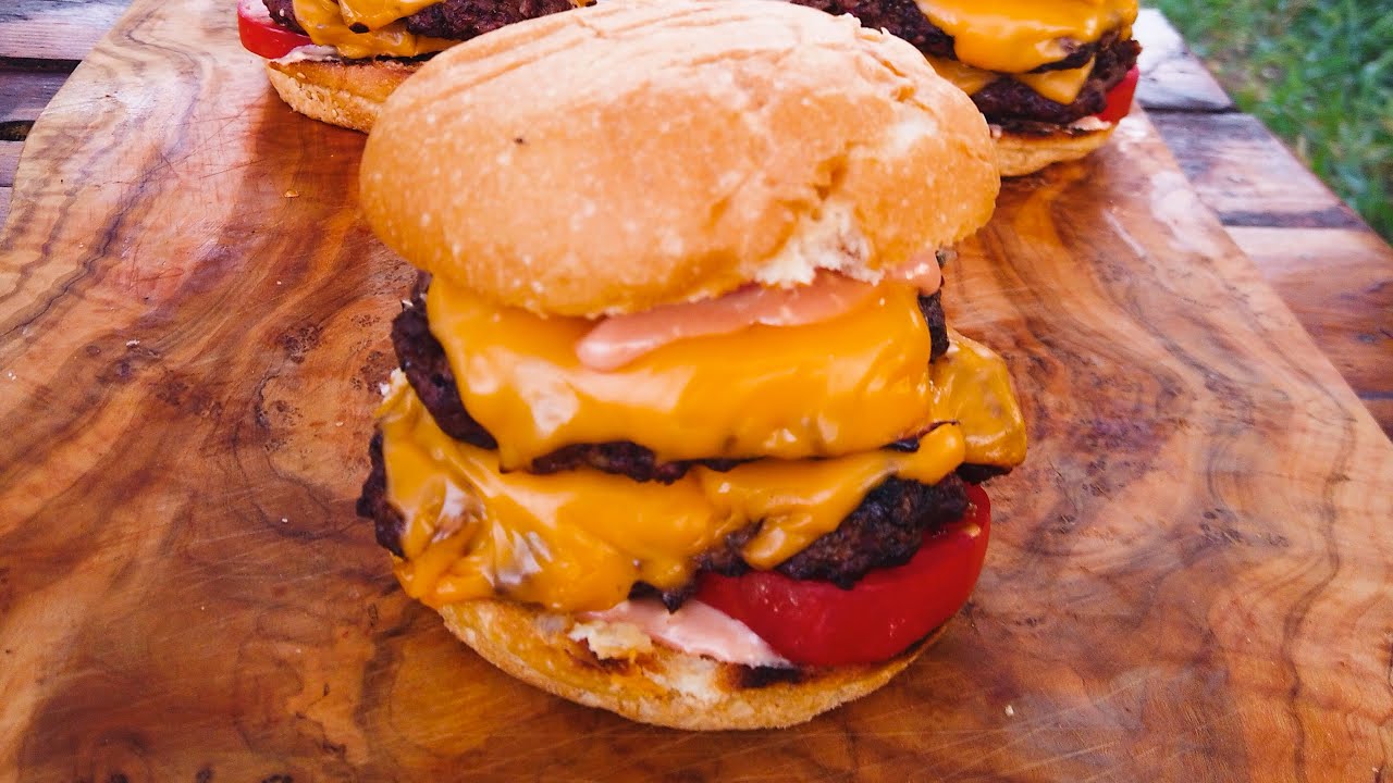 Better Than Fast Food! Cheeseburger Over Fire | ASMR Cooking - YouTube