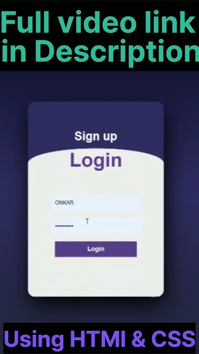 𝗦𝗶𝗴𝗻𝘂𝗽 & 𝗟𝗼𝗴𝗶𝗻 𝗙𝗼𝗿𝗺 𝘄𝗶𝘁𝗵 𝗼𝗻𝗖𝗹𝗶𝗰𝗸 𝘀𝘄𝗶𝘁𝗰𝗵 𝗲𝗳𝗳𝗲𝗰𝘁 𝘂𝘀𝗶𝗻𝗴 𝗛𝗧𝗠𝗟 𝗮𝗻𝗱 𝗖𝗦𝗦 - YouTube