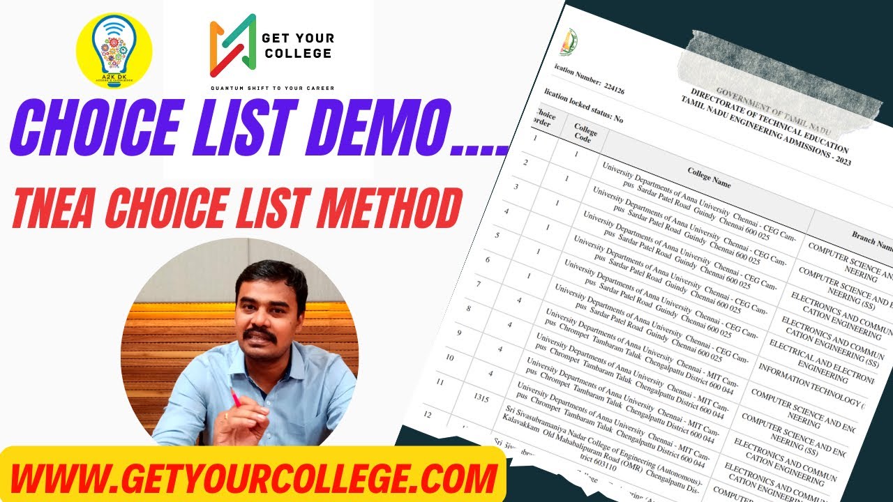 Correct Choice List Demo #tnea2024 #engineering - YouTube