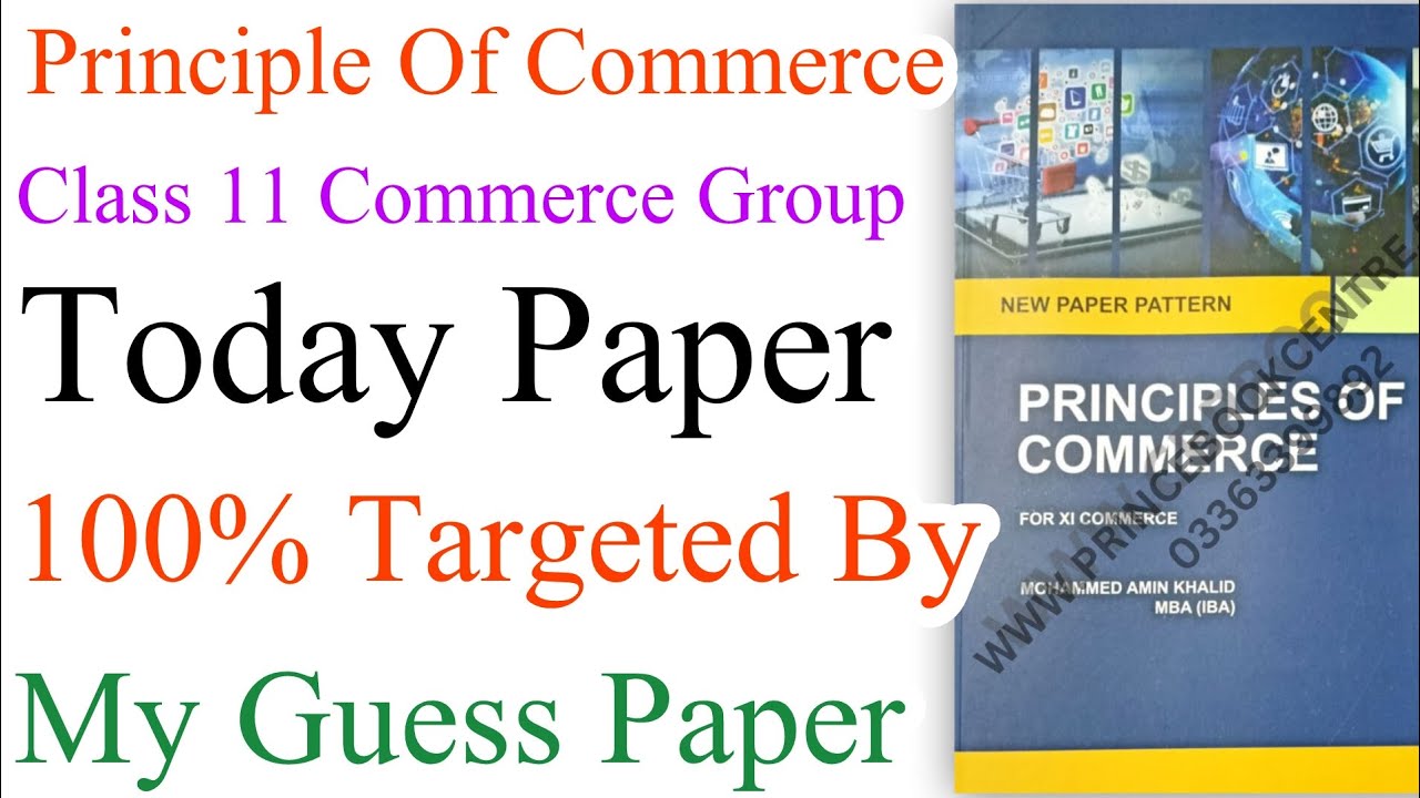 Principle Of Commerce POC Class 11 Commerce Group Today Paper 100% ...