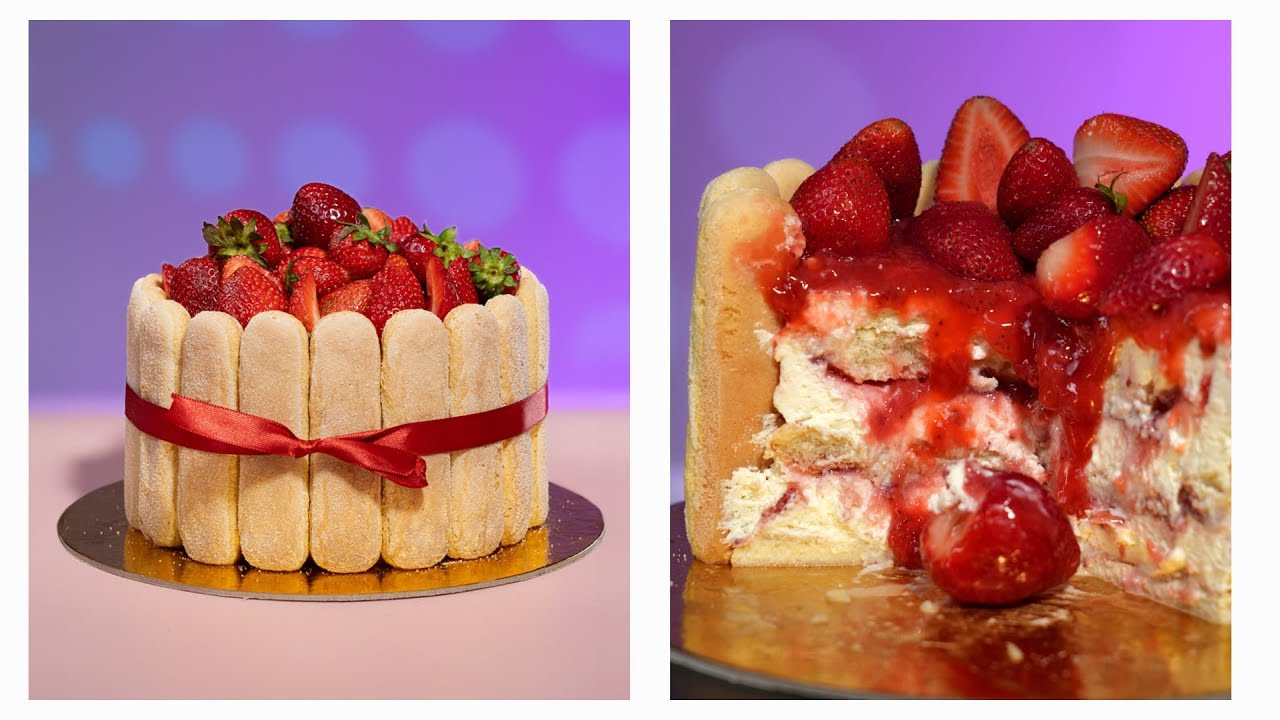 Charlotte Cake Recipe From Scratch / no bake Strawberry Charlotte Cake ...