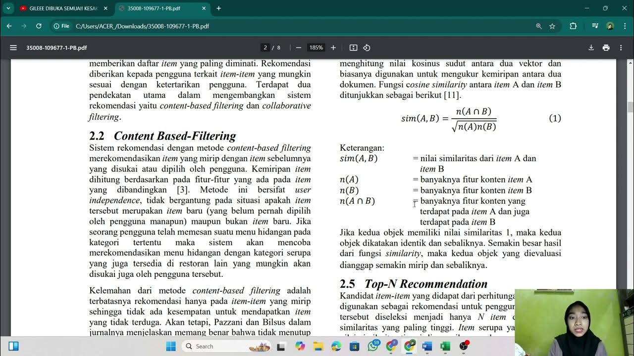 SISTEM REKOMENDASI - CONTENT BASED FILTERING - YouTube