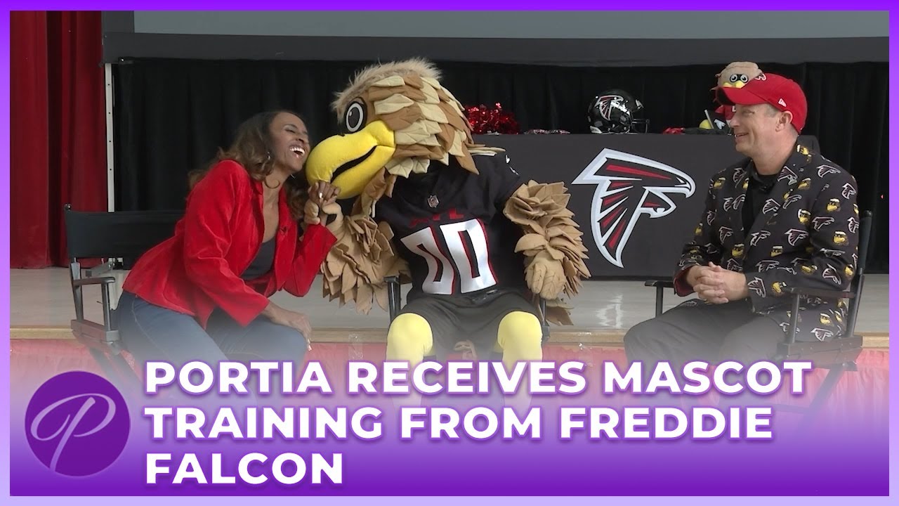 Portia Receives Mascot Training From Freddie Falcon - YouTube