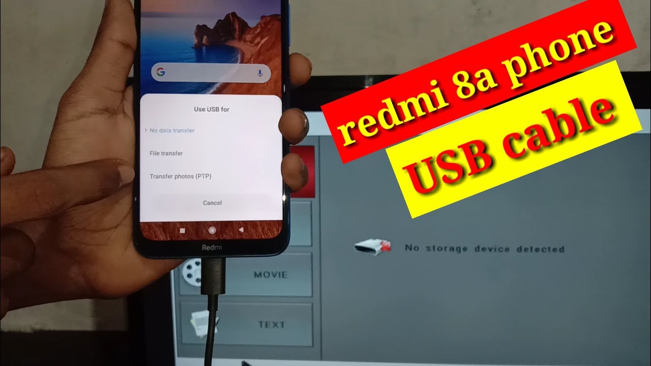 Redmi 8A Dual USB cable connect| how to connect a USB data cable - YouTube