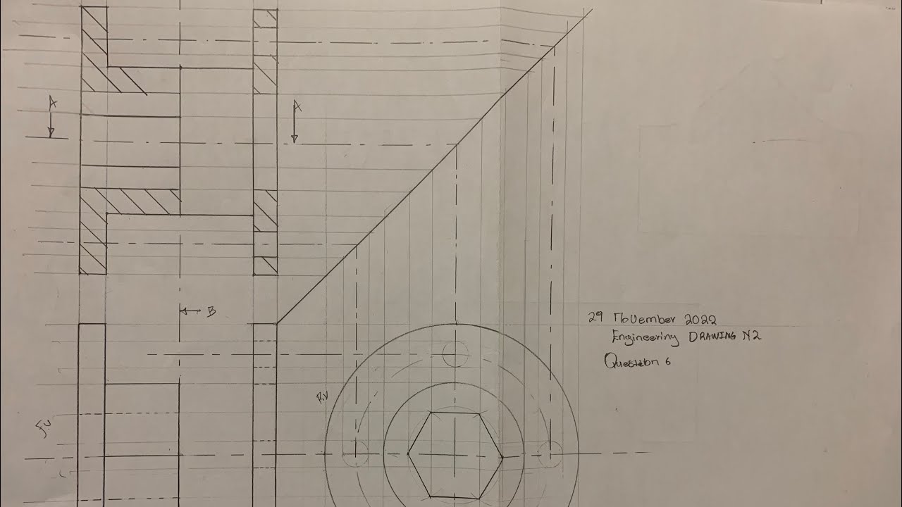 Engineering Drawing N2/ Third Angle Orthographic Projection Part 2️⃣ ...