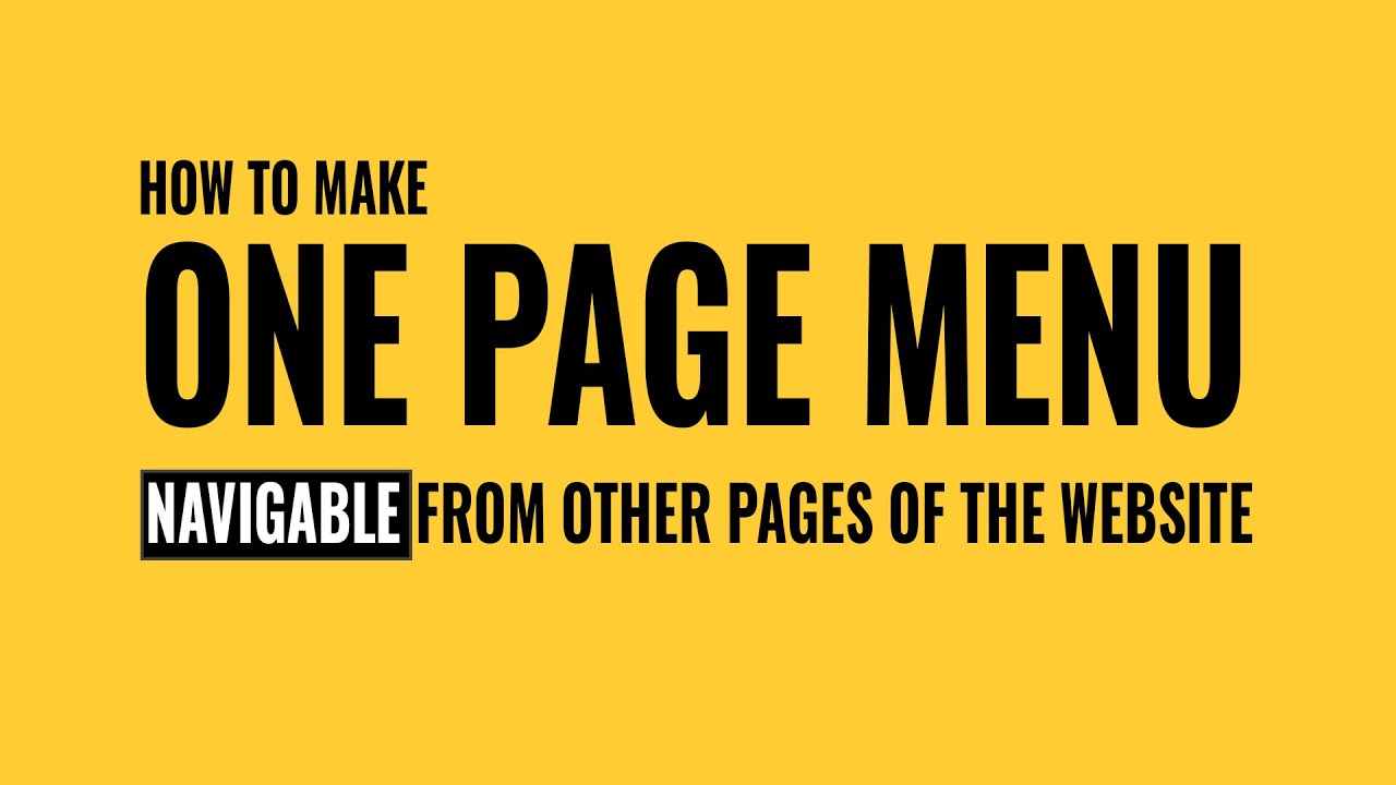 How To Make One Page Menu Navigable From Other Pages Of The Website YouTube How To Make One Page Menu Navigable From Other Pages Of The Website YouTube