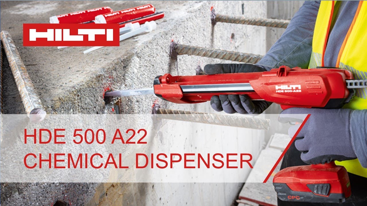 Hilti HDE 500 A22 chemical dispenser introduction - YouTube
