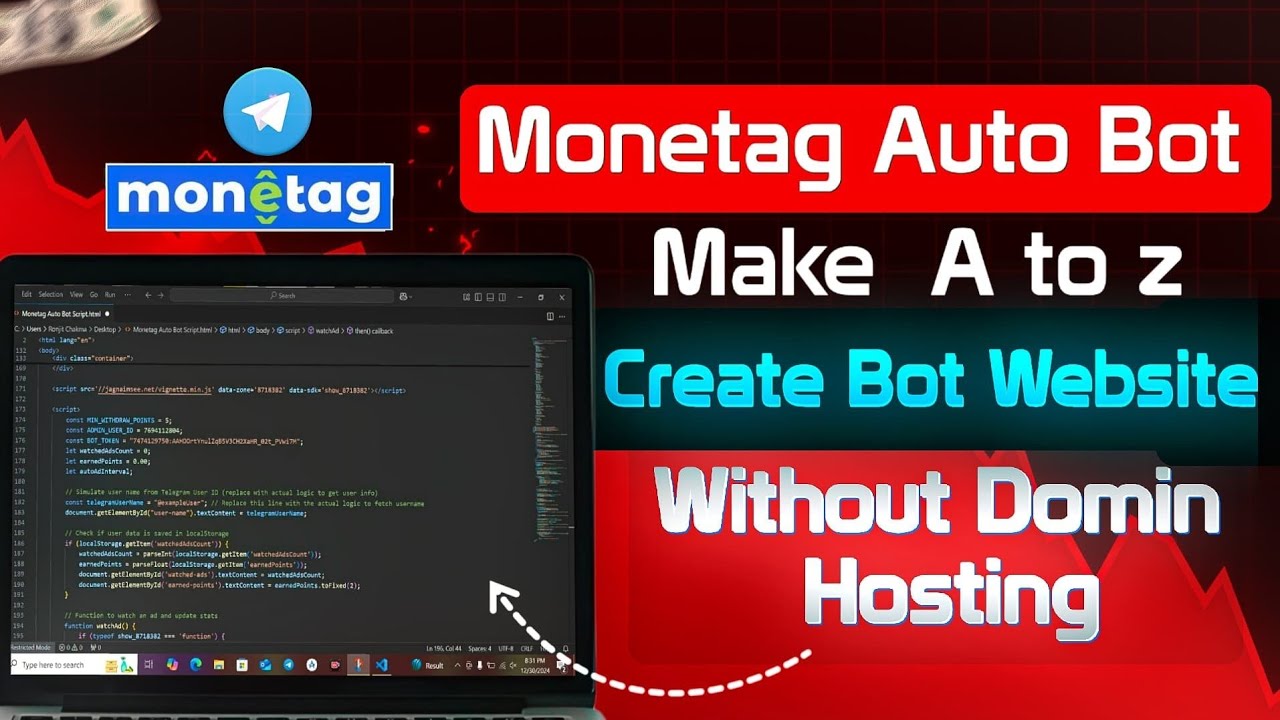 How To Make Monetag Auto Bot Atoz। কিভাবে নিজে নিজে একটি ফুল বট অ্যাপ্লিকেশন তৈরি করবেন। - YouTube